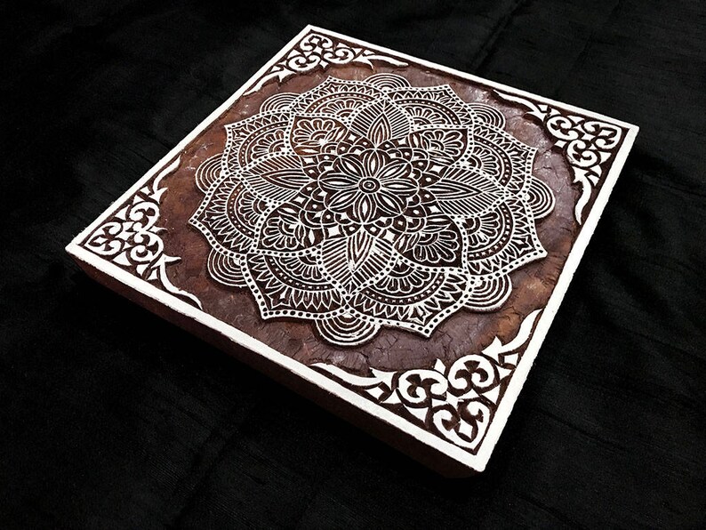 Square Mandala Indian Block Printing Stamp/tjap/textile Pottery Stamp ...