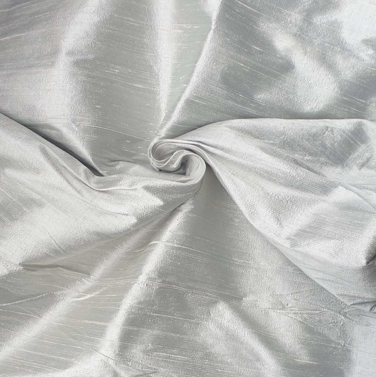 Silver Dupioni Silk Fabric by the Yard Pure Luxury Raw Silk for DIY ...