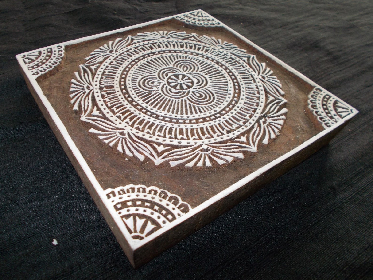 Square Mandala Indian Block Printing Stamps/ Wooden Block for Printing ...