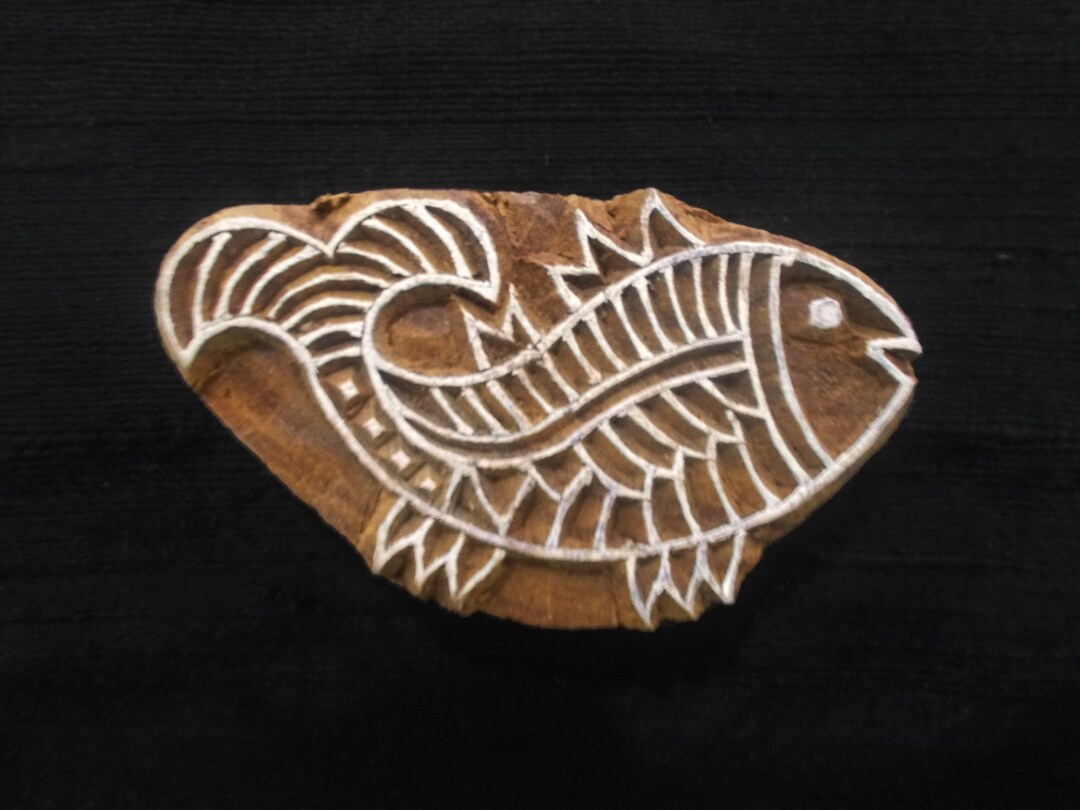 Small Fish Hand Carved Indian Block Printing Stamp/tjap/textile Pottery ...