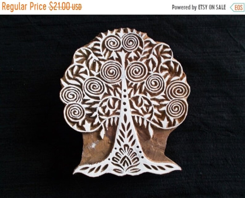 Tree of Life Hand Carved Indian Block Printing Stamp/tjap/textile ...