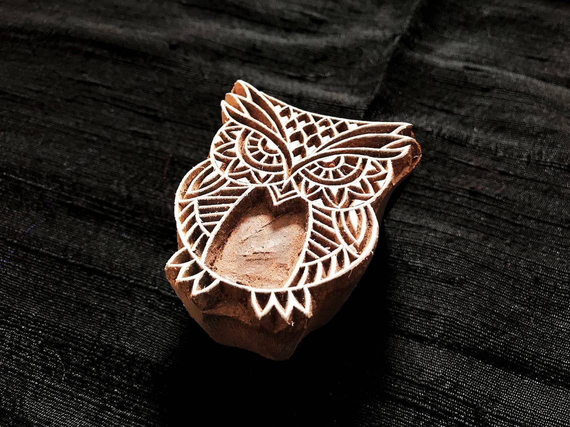 Owl Bird Design Indian Block Printing Stamp/tjap/wooden Block for ...