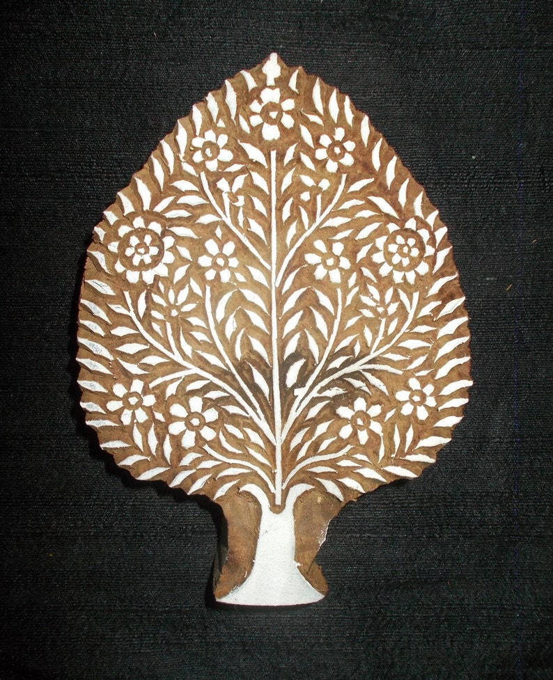 Tree of Life Hand Carved Indian Block Printing Stamp/tjap/wooden Block ...