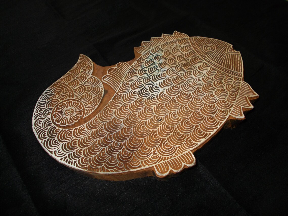 Fish Indian Block /big Block/printing Stamps/wooden Block for Printing ...