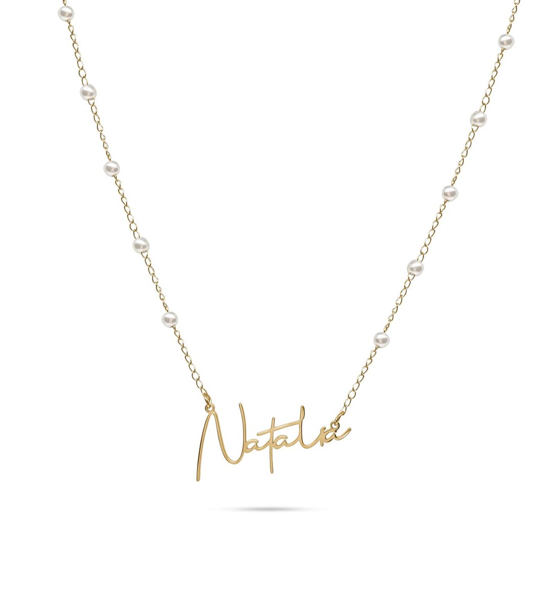 Personalized Name Necklace With Pearls - Etsy