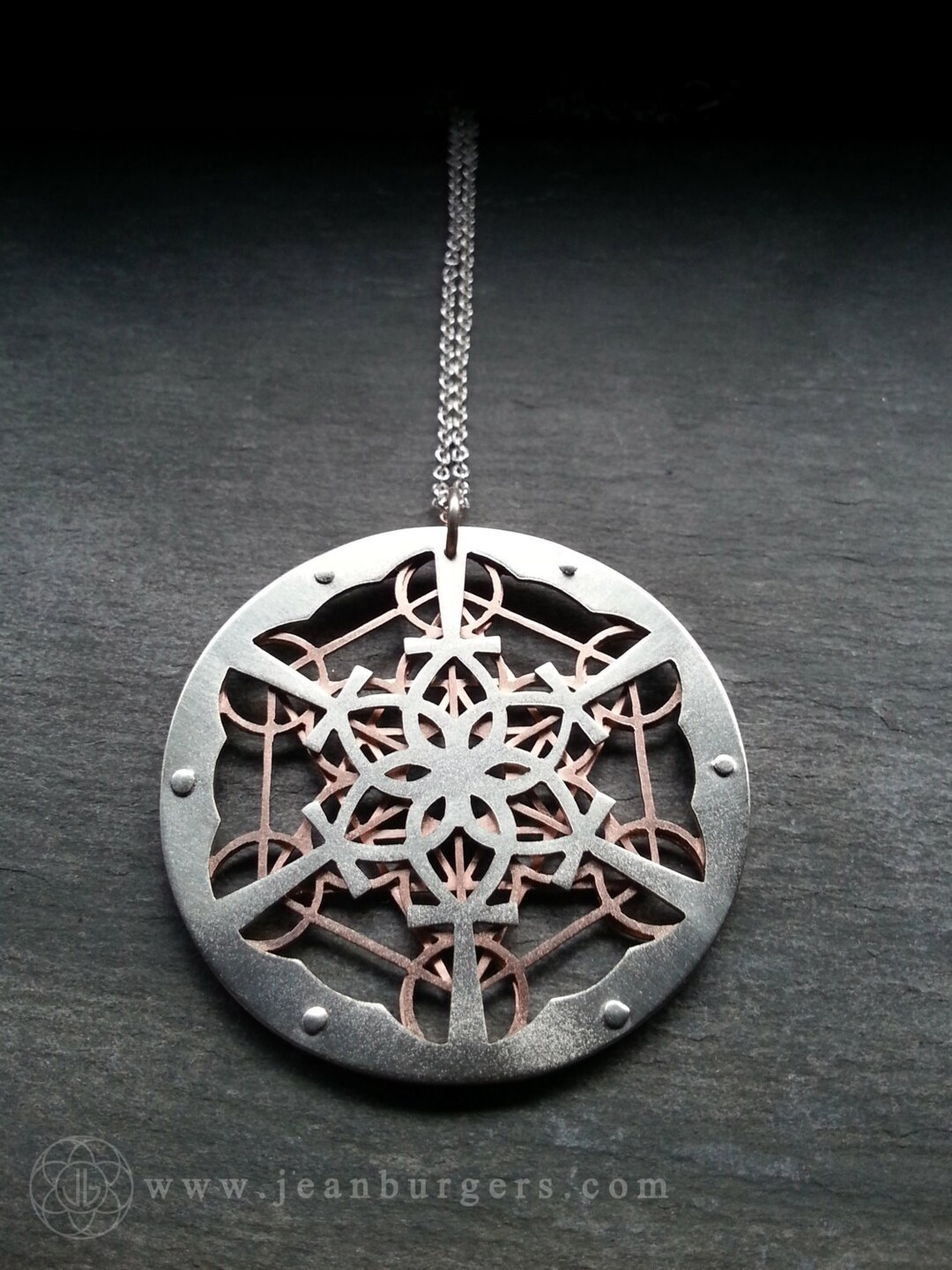 Handcrafted Ankh Lotus Mandala and Metatron's Cube Pendant Sterling ...