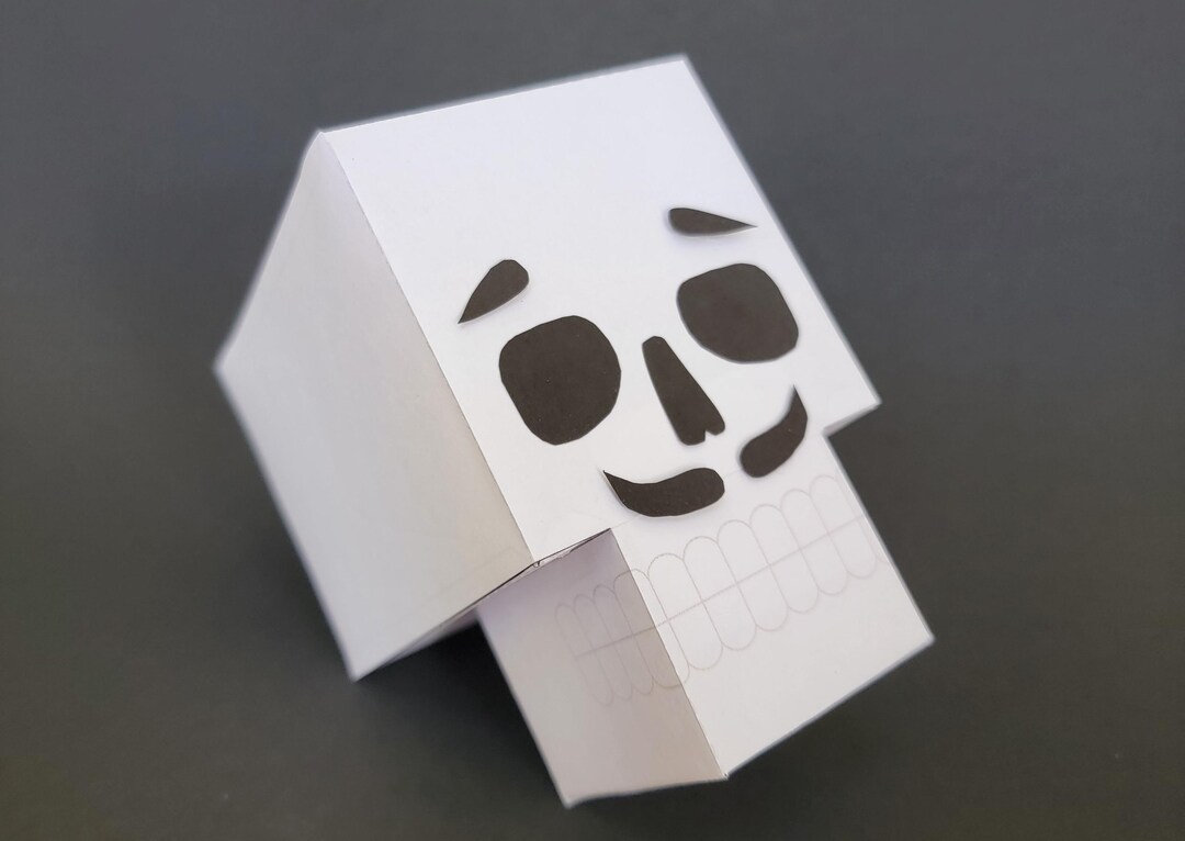 3D Origami Skull Papercraft Template - Etsy