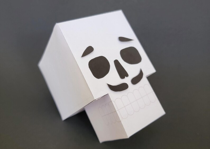 3D Origami Skull Papercraft Template - Etsy