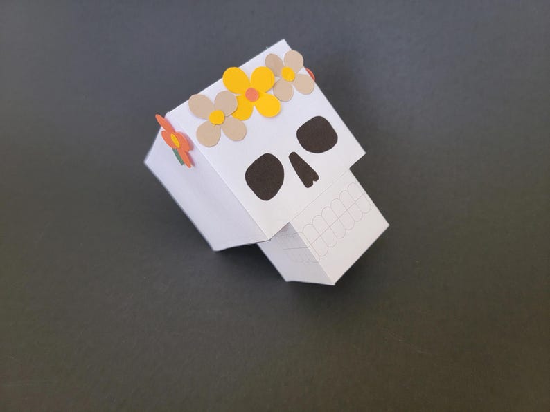 3D Origami Skull Papercraft Template - Etsy