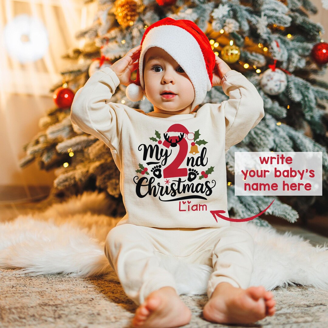 Personalized My 2nd Christmas PNG | Toddler Sublimation Transfer Gift ...
