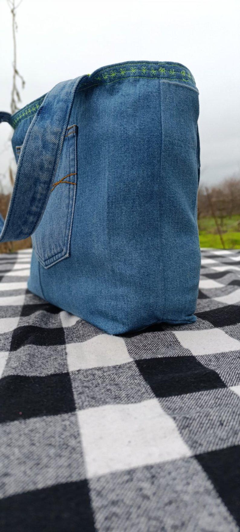 Upcycled Denim Tote Bag, DIY Shopper Bag - Etsy UK