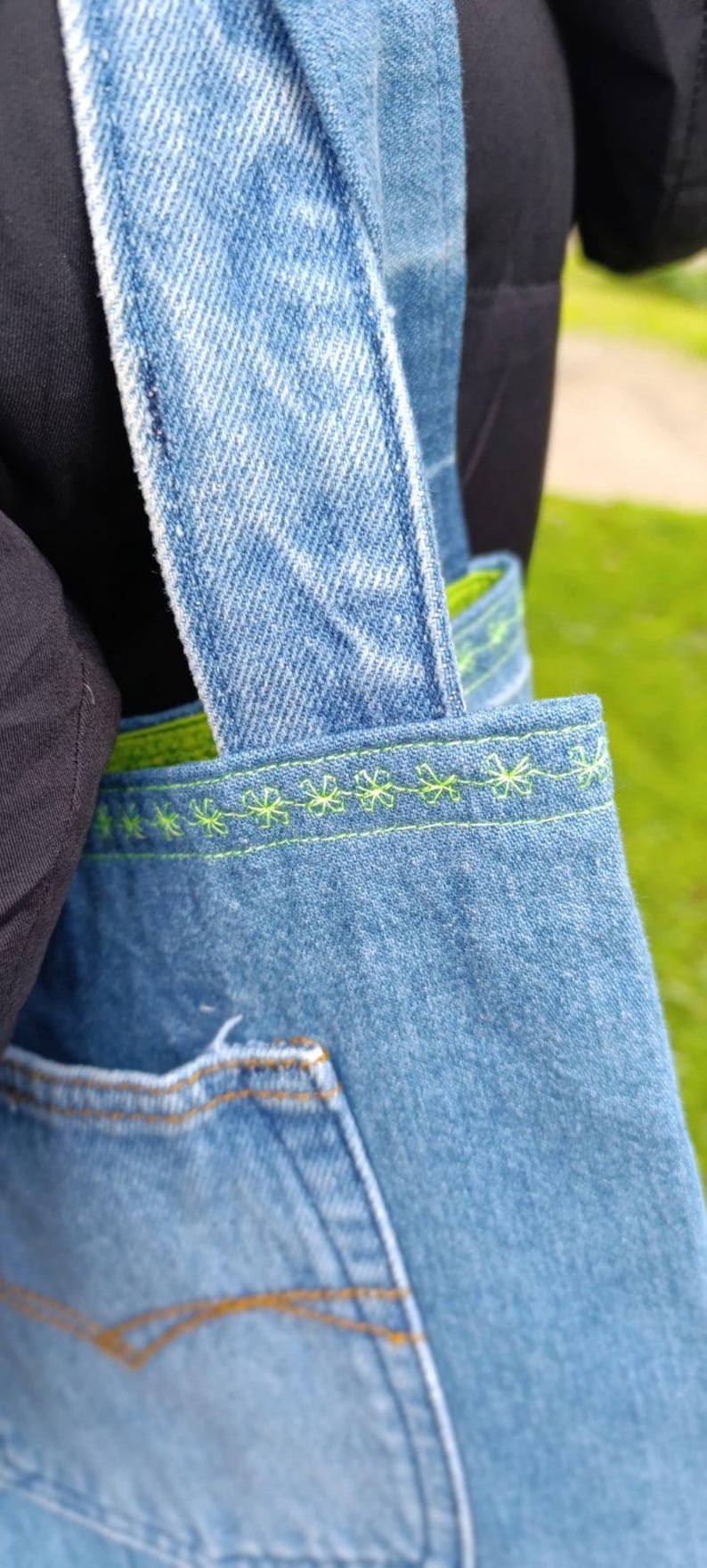 Upcycled Denim Tote Bag, DIY Shopper Bag - Etsy Canada