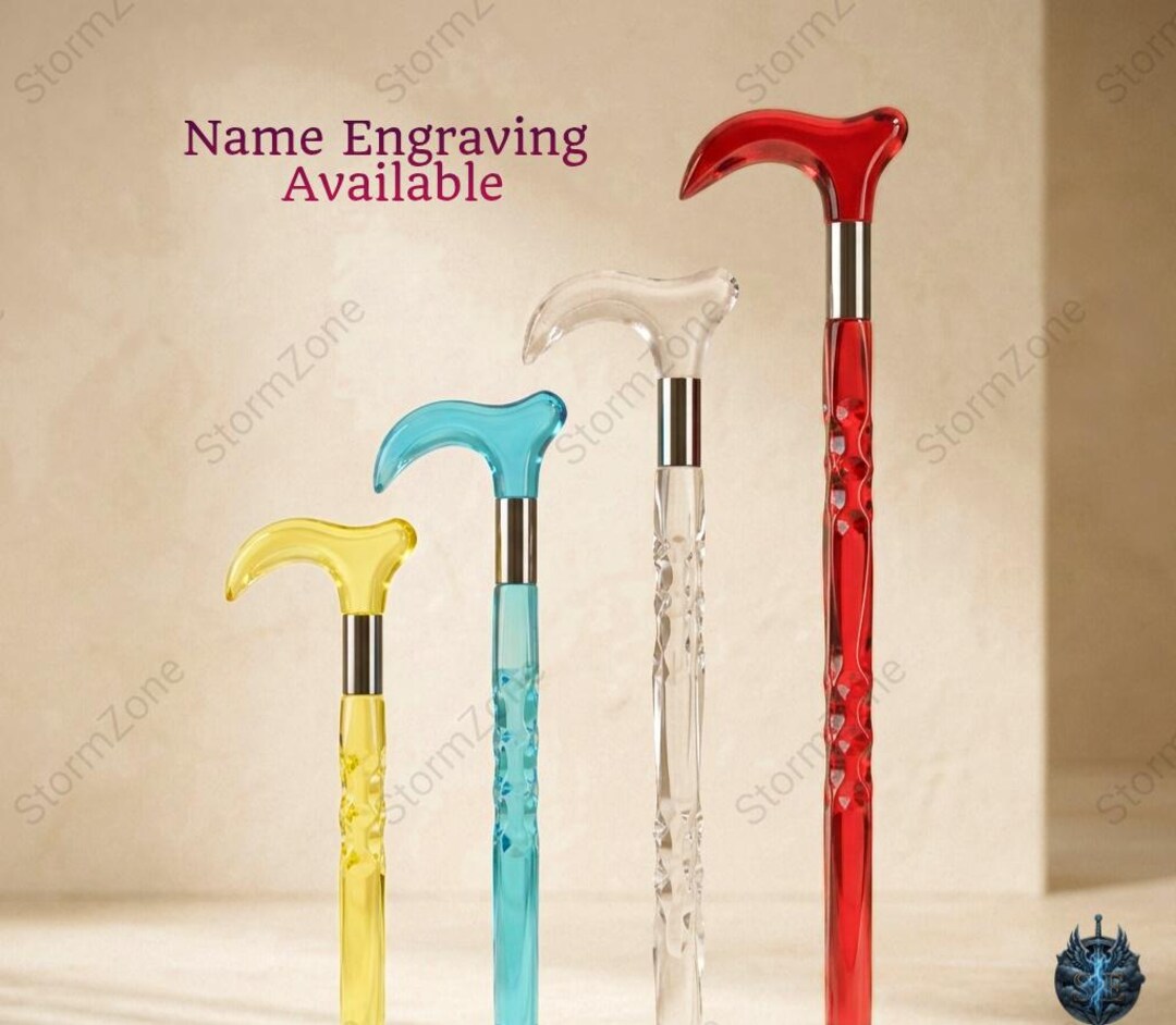 Handmade Acrylic Walking Cane - Ergonomic Cane - Walking Canes for Men ...