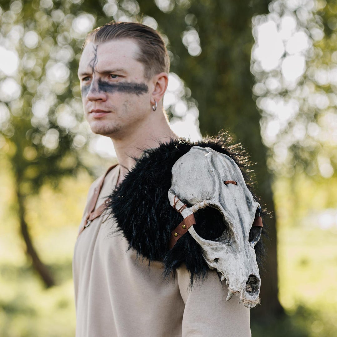 Fenrir Skull Sholder Cape, Odin’s Wolf Legend LARP Outfit, Mythical ...