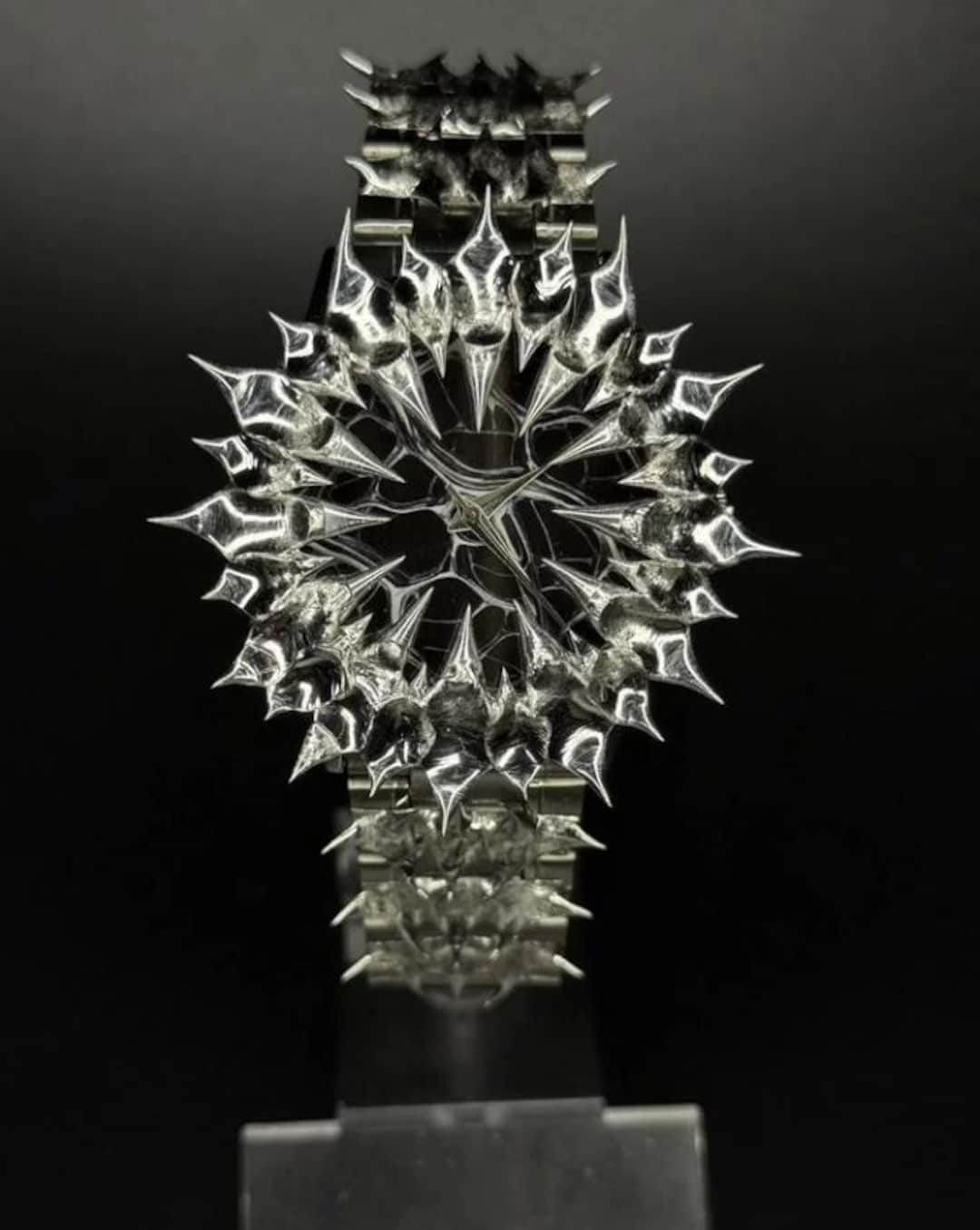 Custom Casio Spiked Watch Handmade Metal Art Timepiece Gothic Punk ...