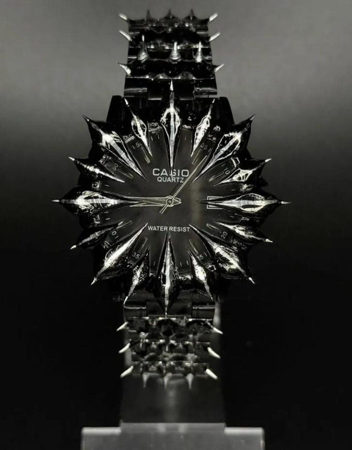 Custom Casio Midnight Edge Watch Handmade Spiked Gothic Quartz Watch - Etsy