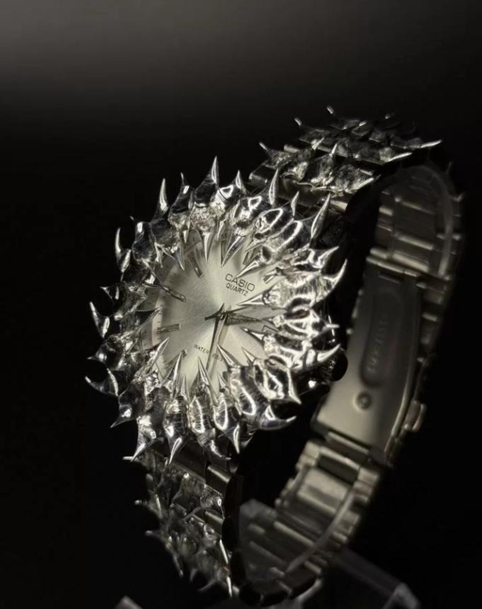 Custom Casio Watch Spiked Metal Art Timepiece Handmade Designer ...