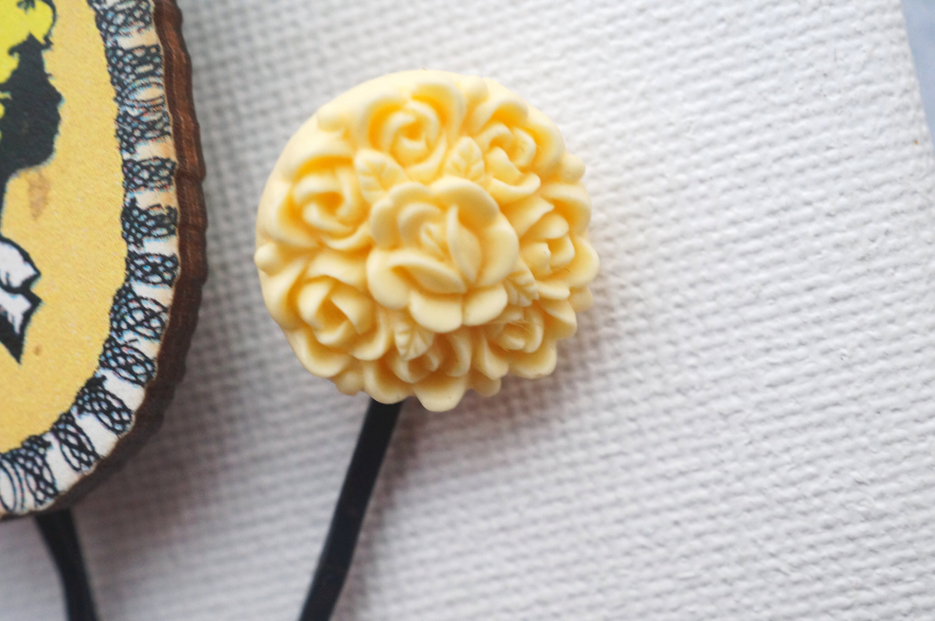 Vintage Yellow Lady Framed With Red and Yellow Hairpin Set - Etsy