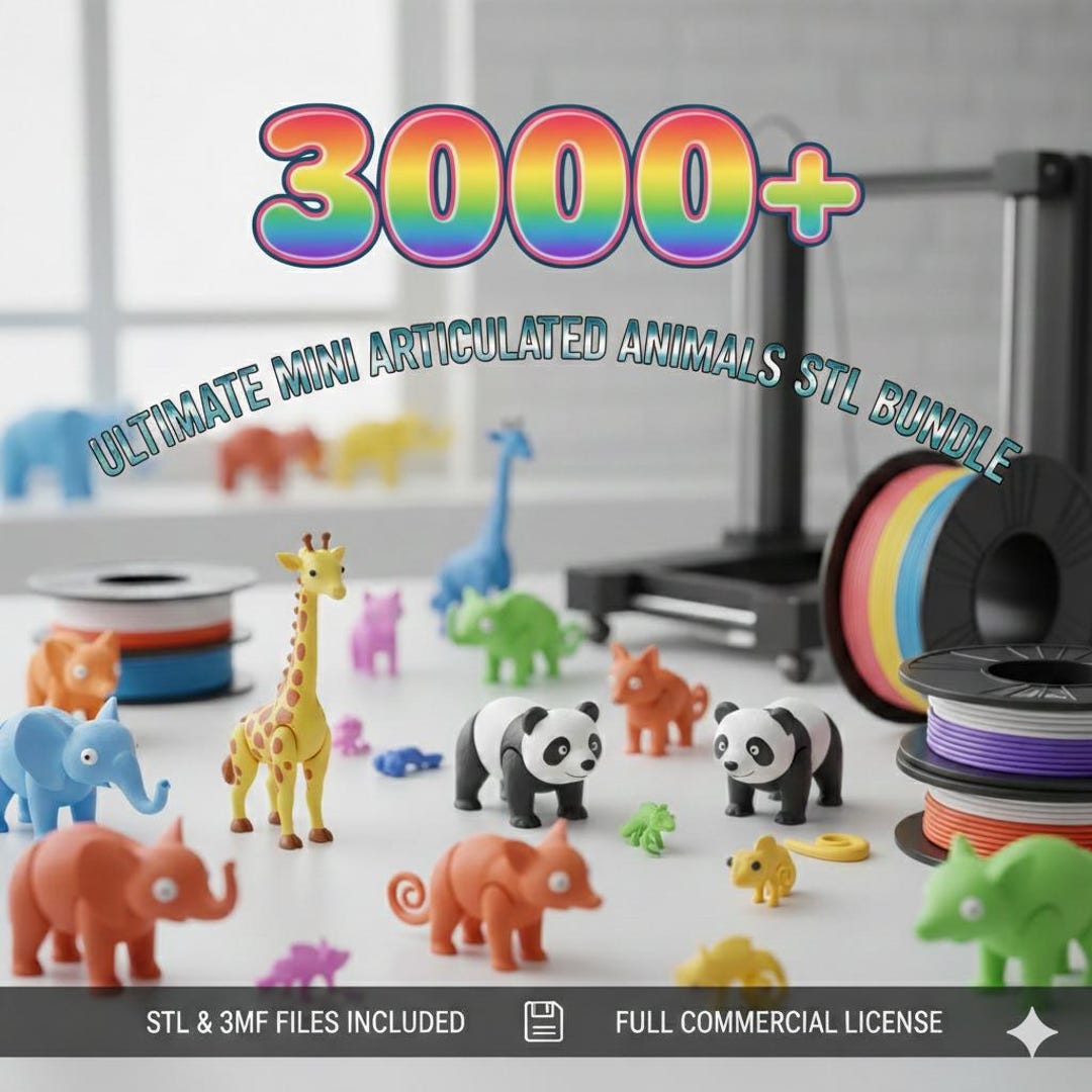 3000+ Mini Flexi Animals STL Bundle – Articulated 3D Print Files, Flexi ...