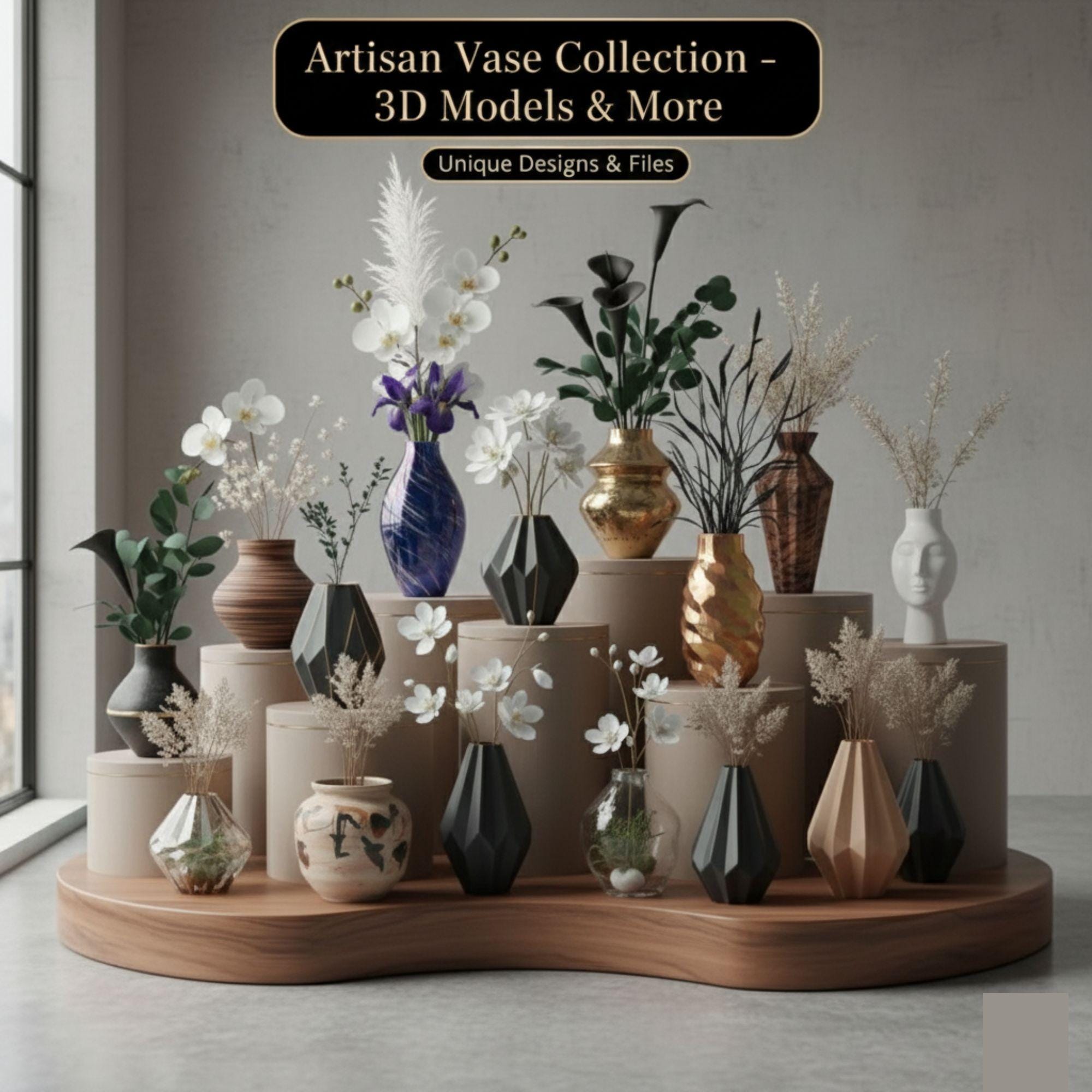 120 Vase STL and 3MF Files, Vase 120 STL & 3MF 3D Models Ultimate Pack ...