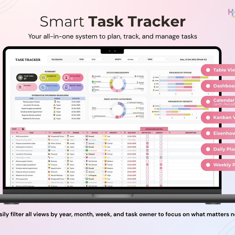 Excel Templates Cute - Etsy