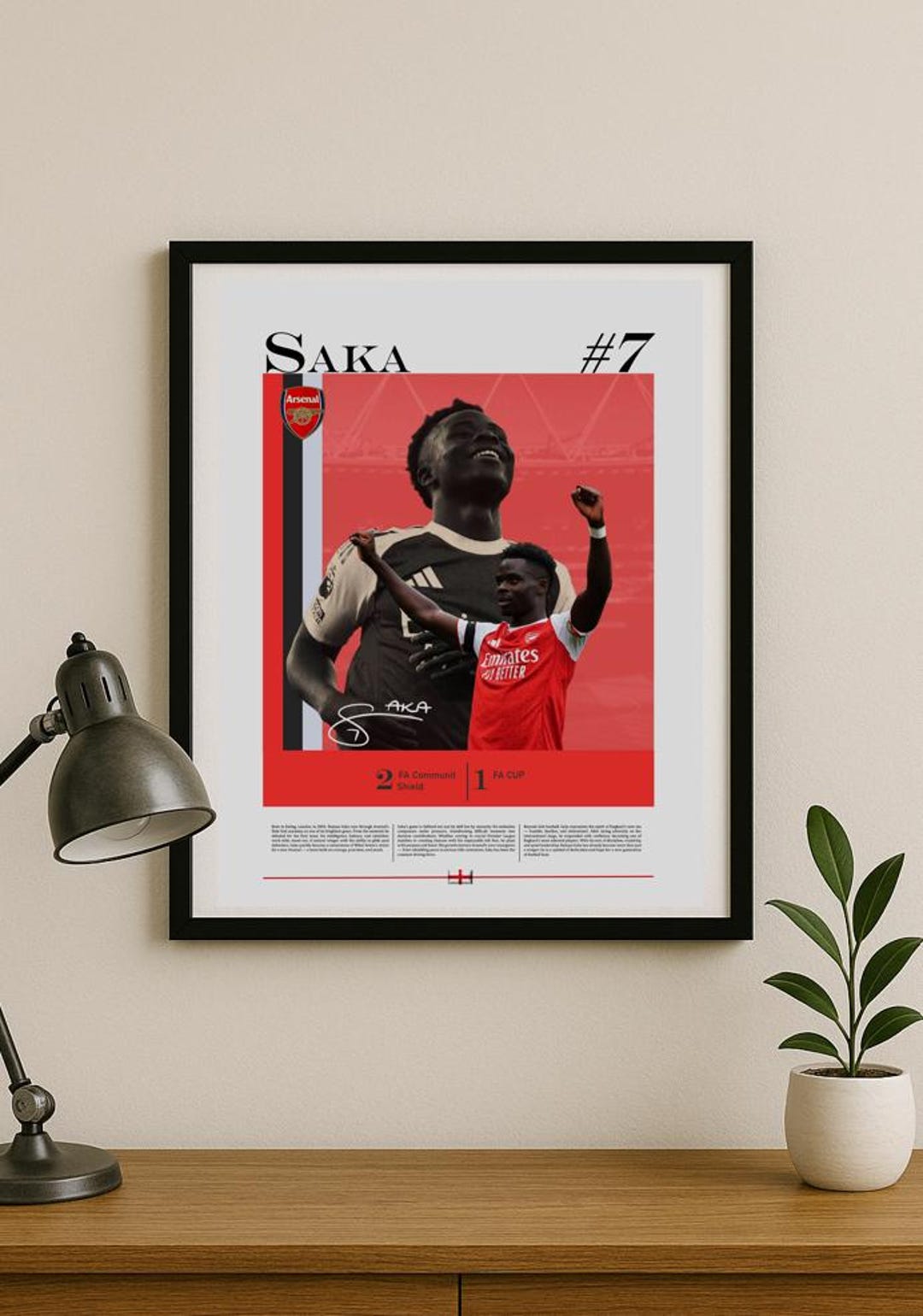 Bukayo Saka Digital Poster | Modern Football Wall Art | Arsenal Soccer ...