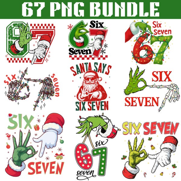 Christmas 67 6 7 Santa - Etsy