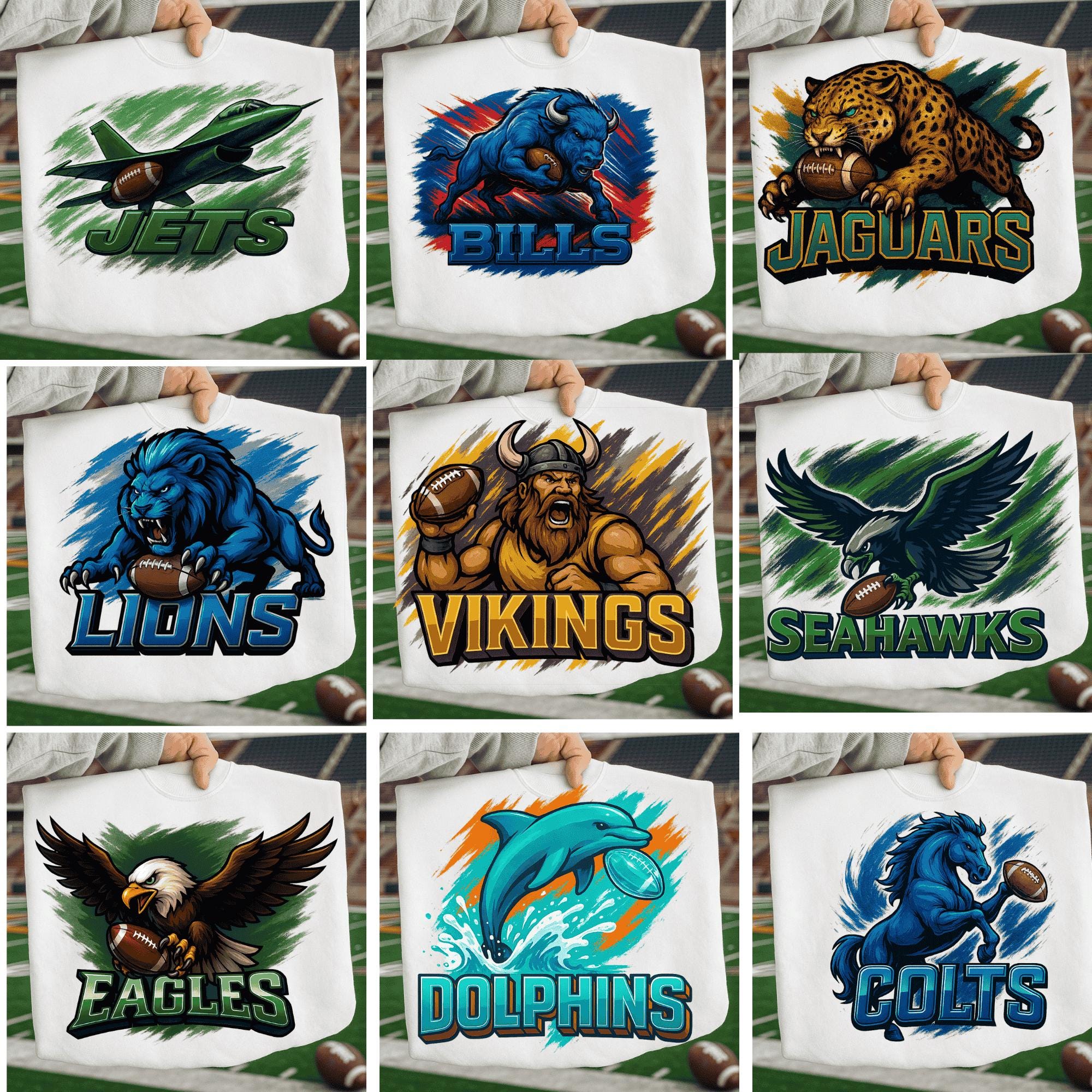 32 NFL Football Animal Mascot PNG Bundle – Game Day Football Clipart ...