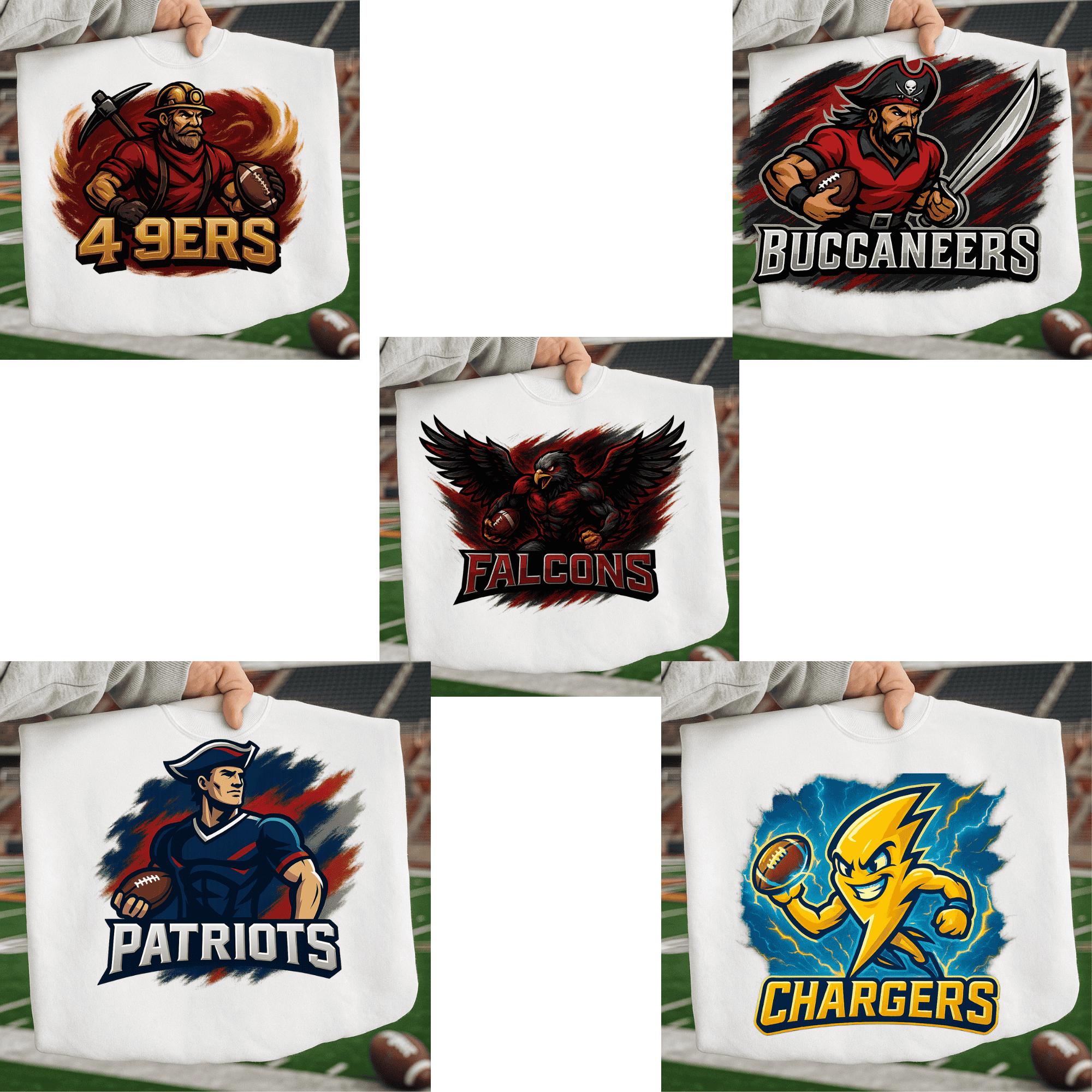 32 NFL Football Animal Mascot PNG Bundle – Game Day Football Clipart ...