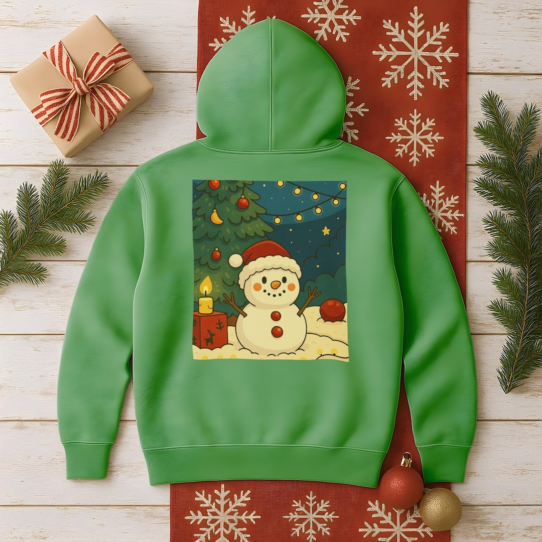 Snowman Zip Hoodie Unisex Christmas Hoodie Cozy Winter Gift Warm Fleece ...