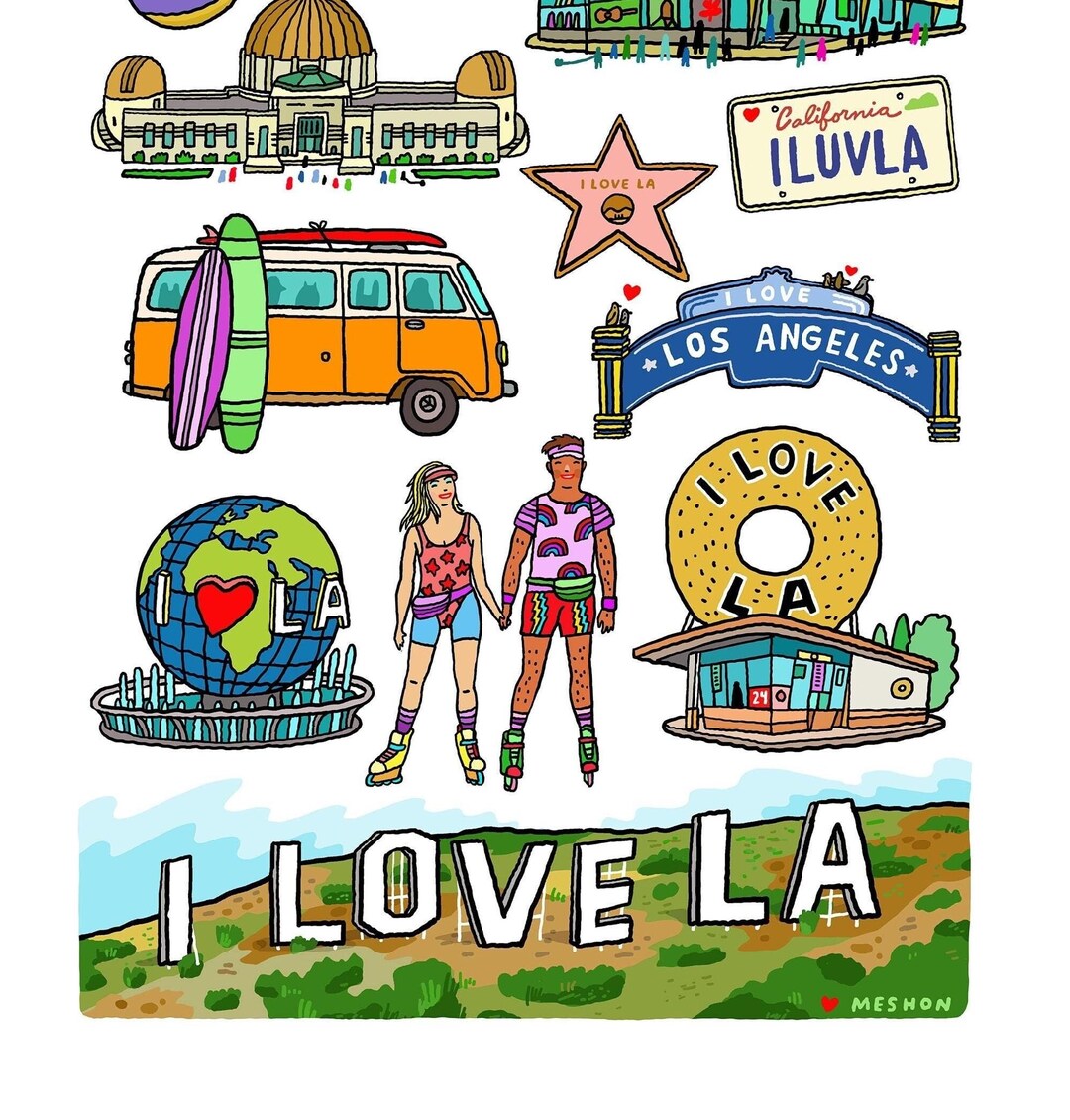 13x19 Print "i Love La" by Aaron Meshon. Hand Signed Archival Print ...