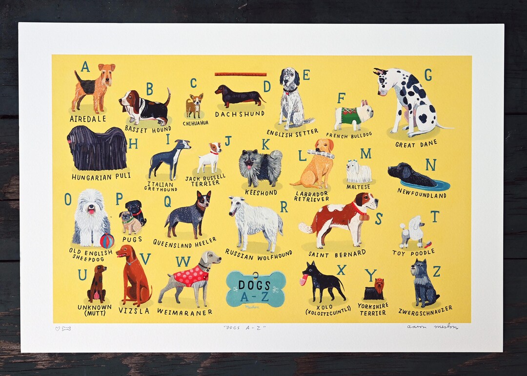 DOGS ABC Hand Signed Archival Art Print - Etsy