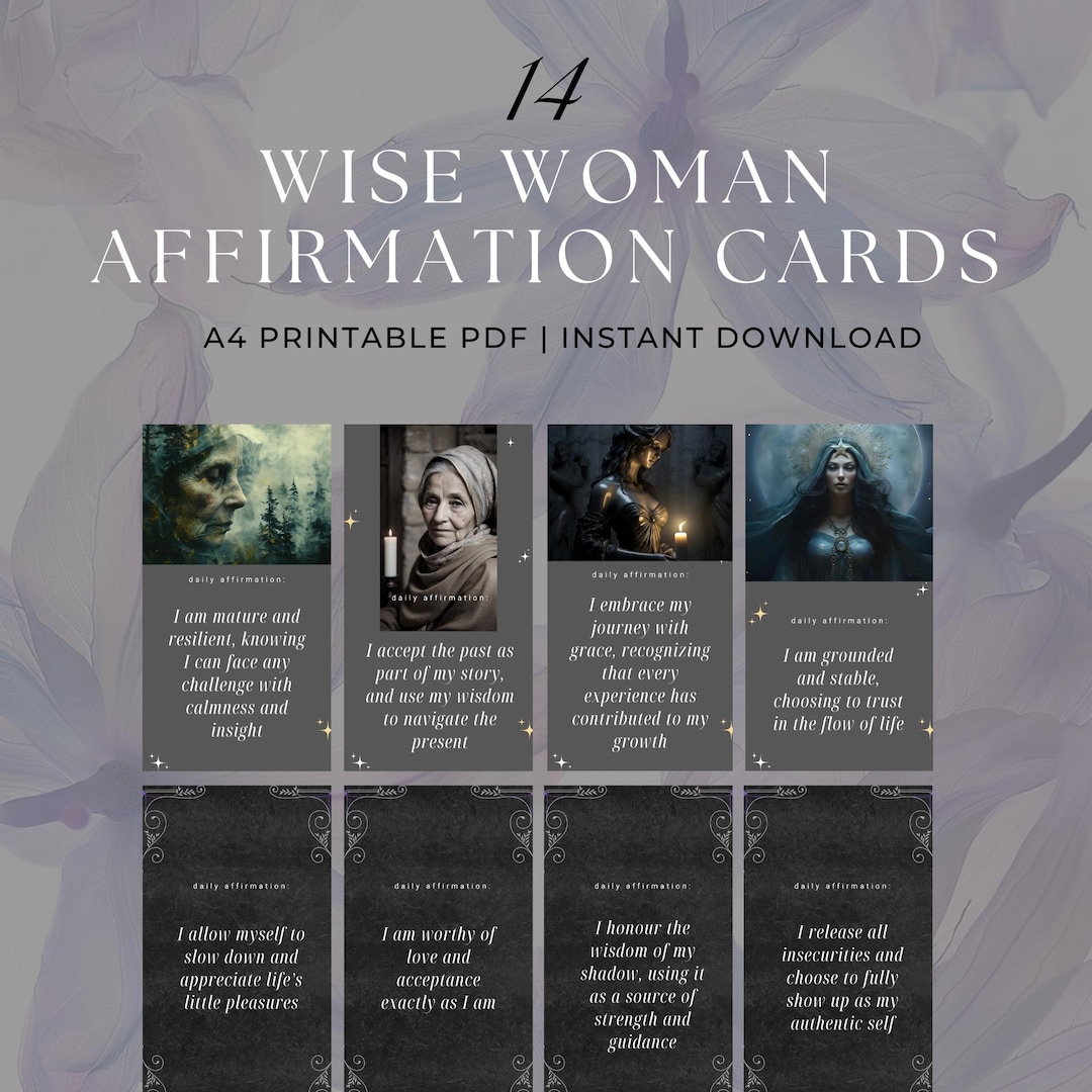 Wise Woman Affirmation Cards: Printable Feminine Archetype Deck (PDF ...