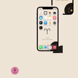 Zodiac Phone Wallpaper | Digital Download | Minimalist | 12 Star Signs ...