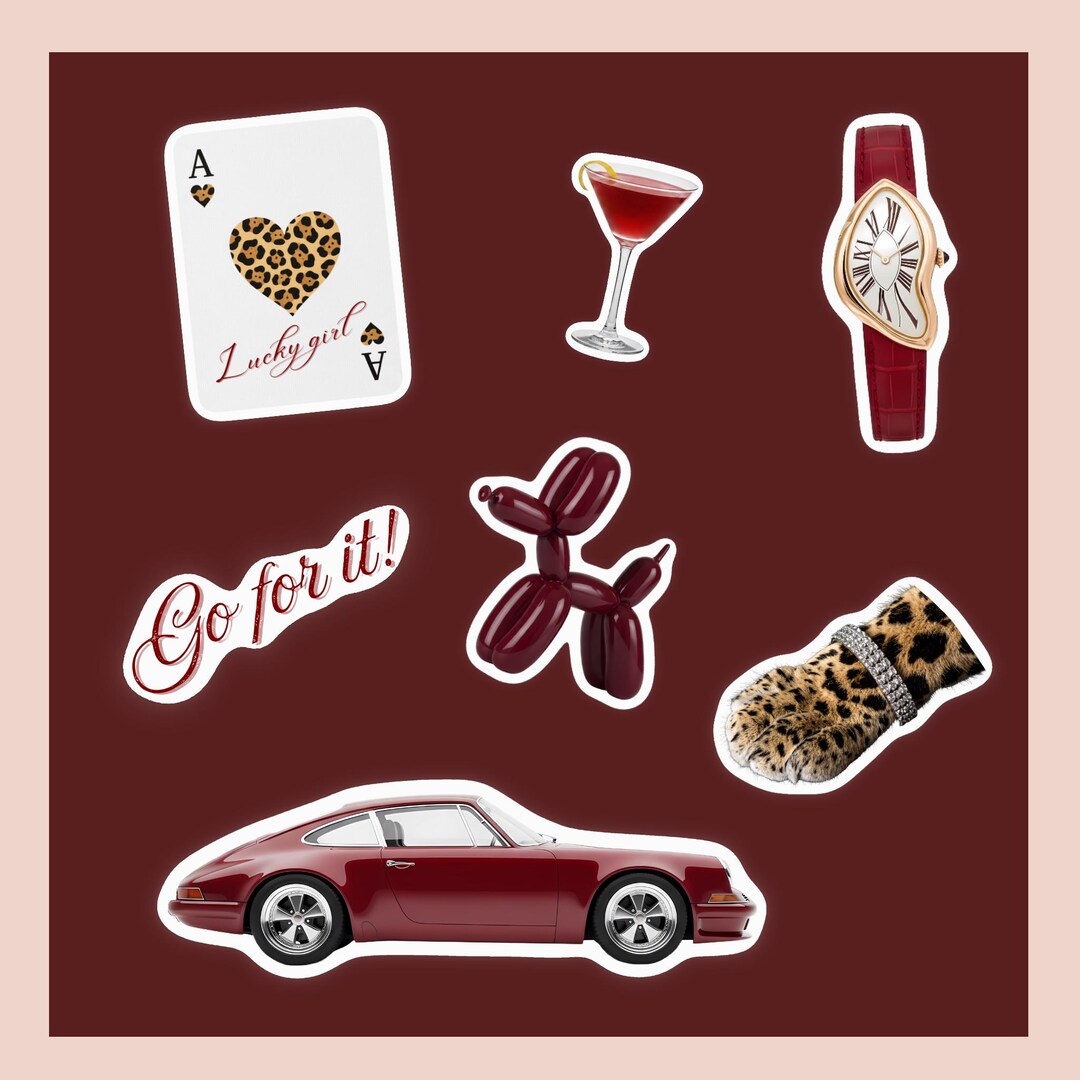 Luxury Girly Printable Sticker Pack PNG, Feminine Digital Planners ...
