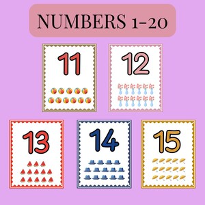 1–20 Counting Cards With Pictures – Preschool Number Learning (digital ...