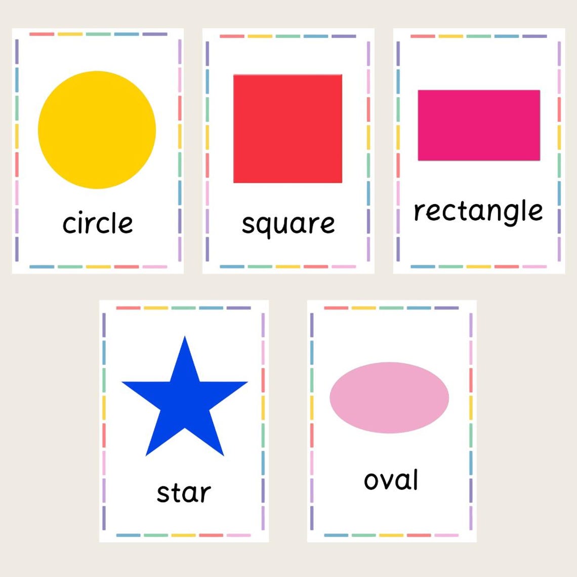 Shapes Flashcards Printable | Toddler Learning Activity | Preschool PDF ...