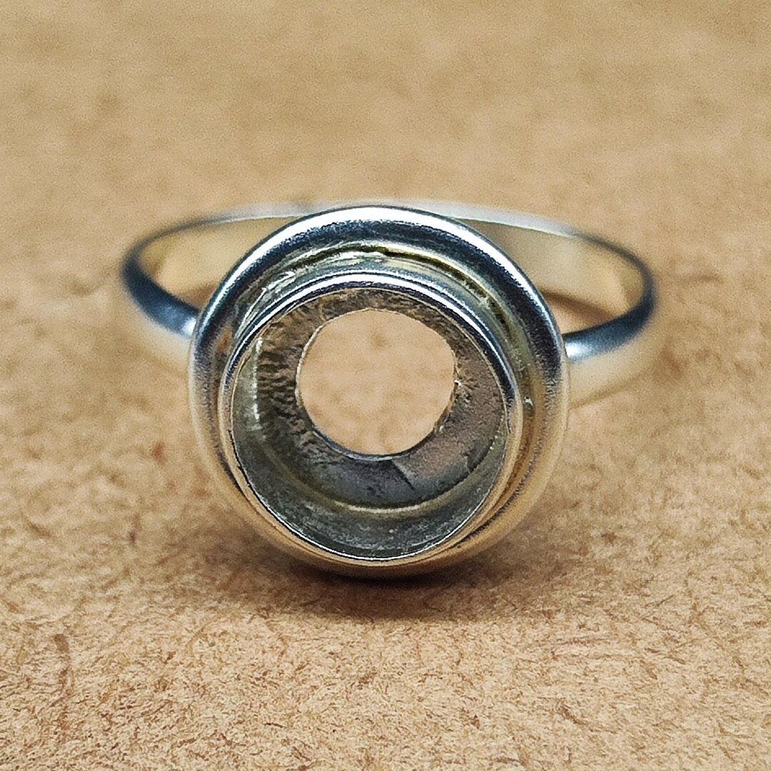 925 Sterling Silver Round Collet Ring: DIY Bezel Setting - Etsy