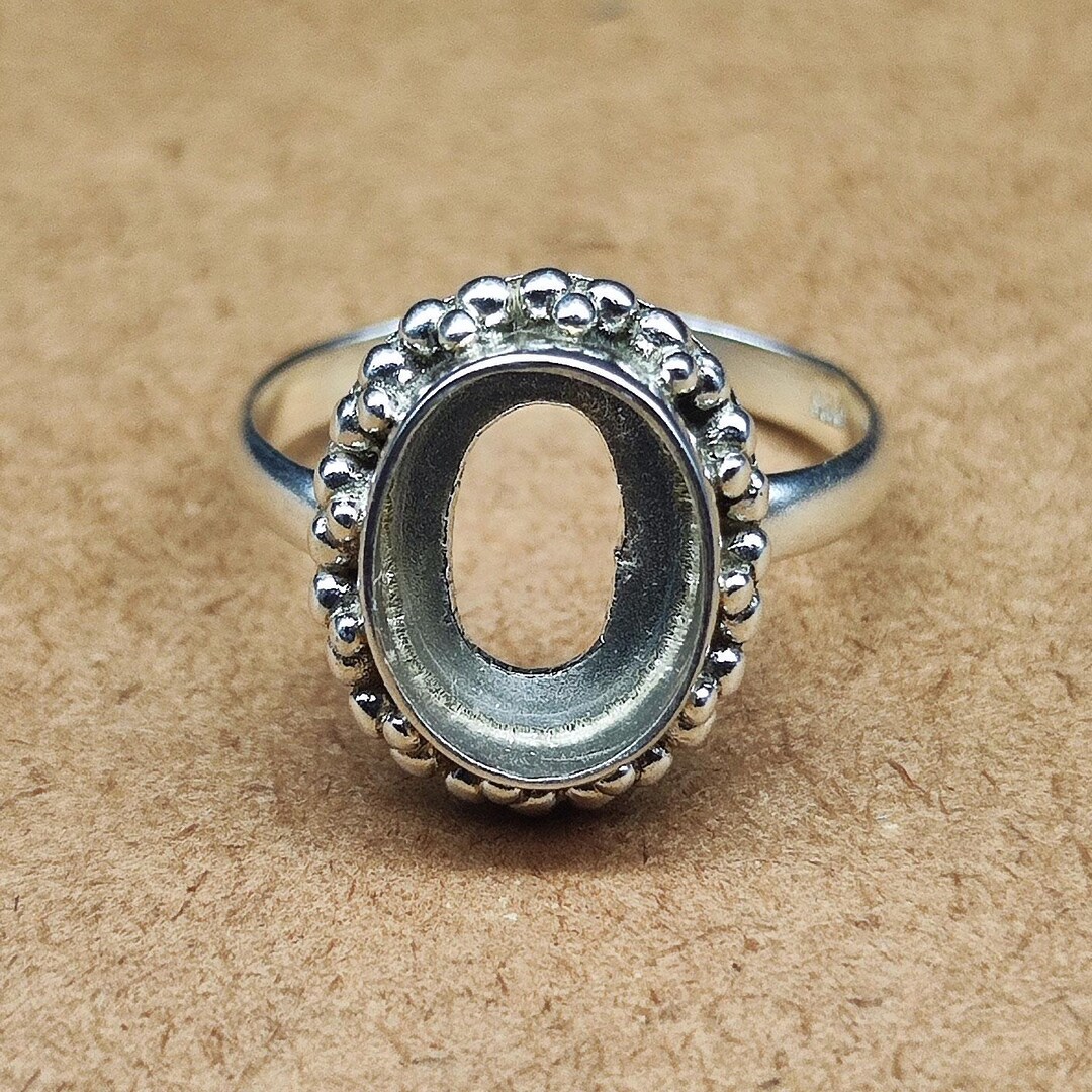 925 Sterling Silver Oval Collet Ring: DIY Bezel Setting - Etsy