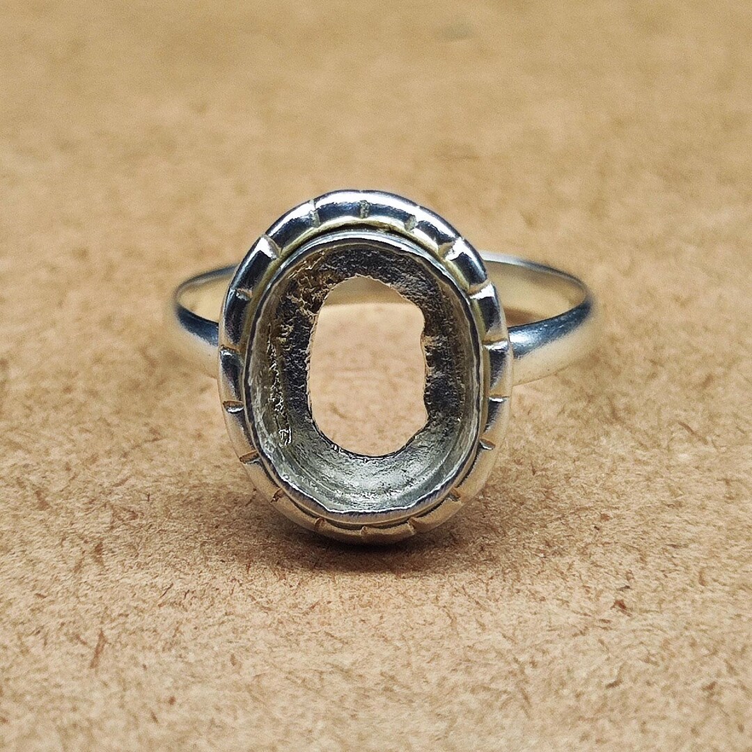 925 Sterling Silver Oval Collet Ring: DIY Bezel Setting - Etsy