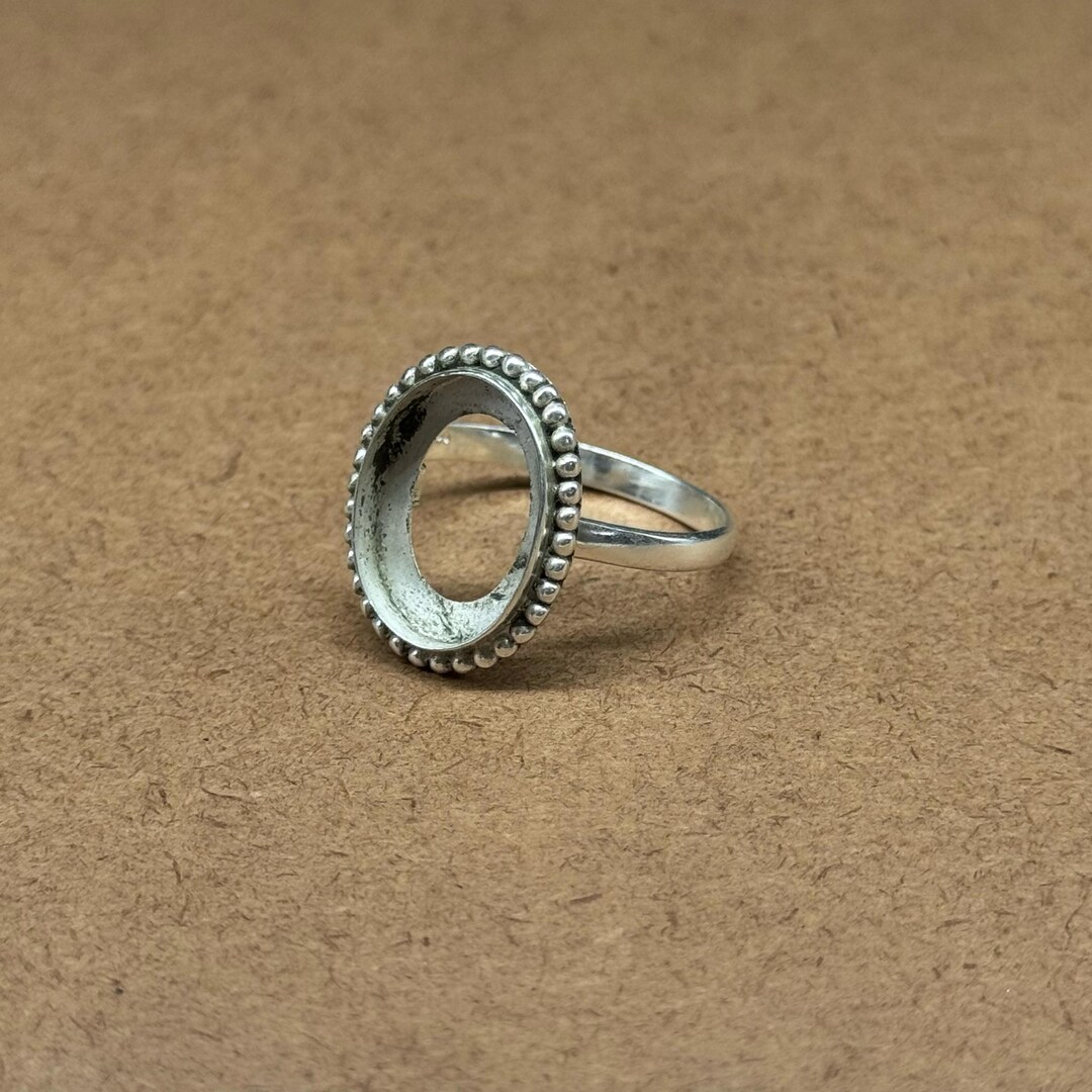 925 Sterling Silver Oval Collet Ring: DIY Bezel Setting - Etsy