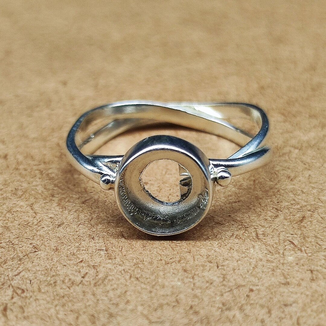 925 Sterling Silver Round Collet Ring: DIY Bezel Setting - Etsy