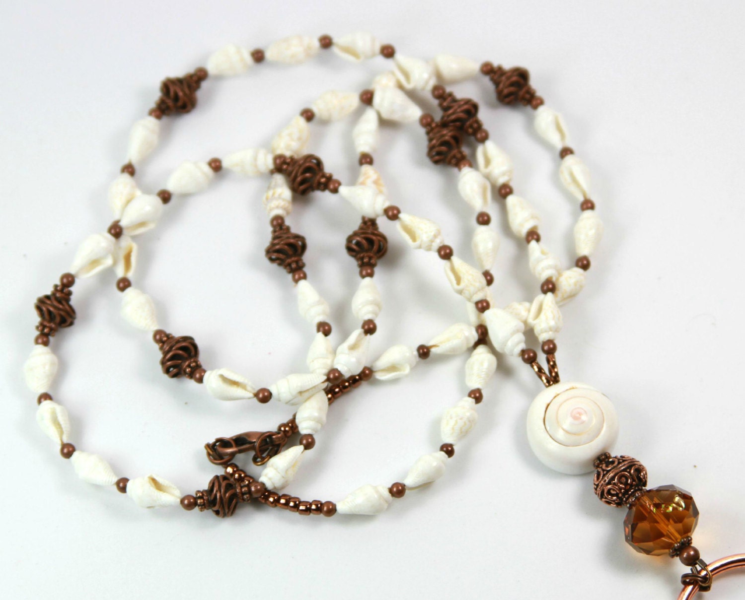 SHELL Beaded Badge Holder Beaded Lanyard Shell Lanyard - Etsy