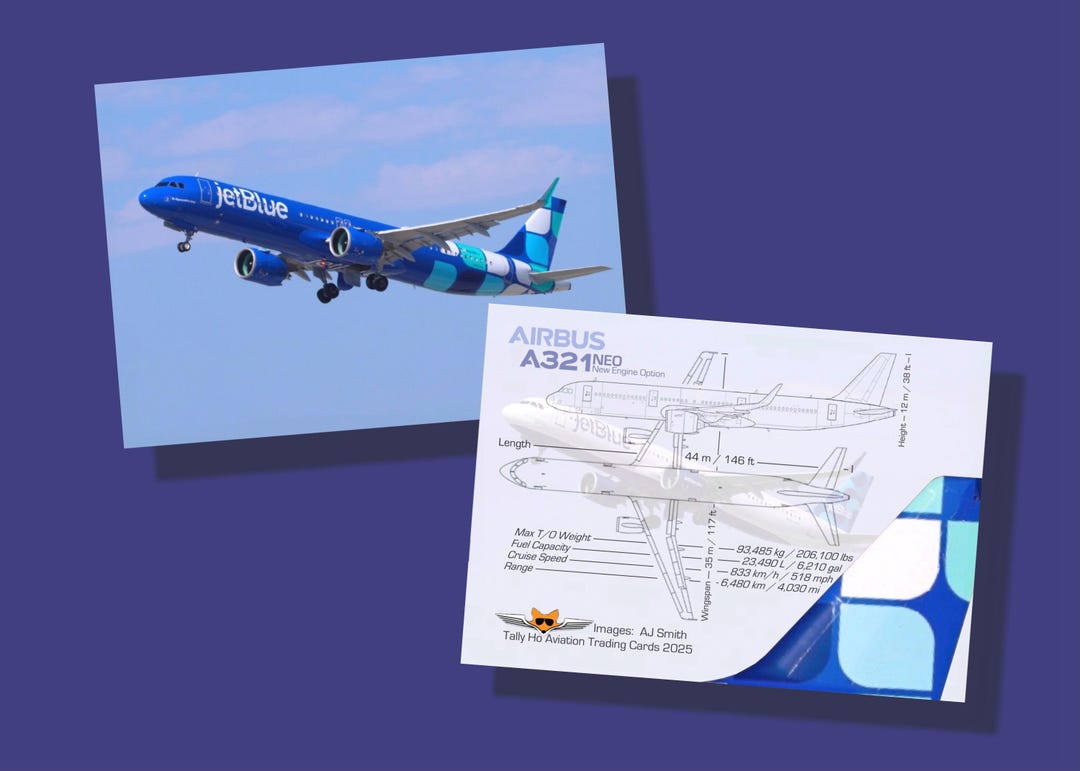 Jetblue Airways Airbus A321 NEO Set of 25 Aviation Trading Cards - 2.5 ...
