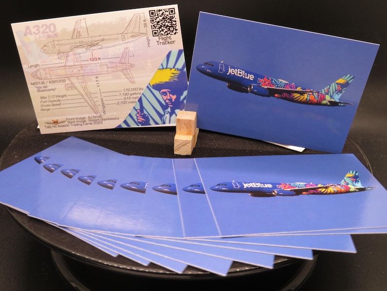 Jetblue Airways Airbus A320 Set of 25 Aviation Trading Cards - 2.5"x 3. ...
