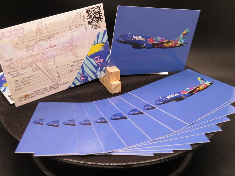 Jetblue Airways Airbus A320 Set of 25 Aviation Trading Cards - 2.5"x 3. ...