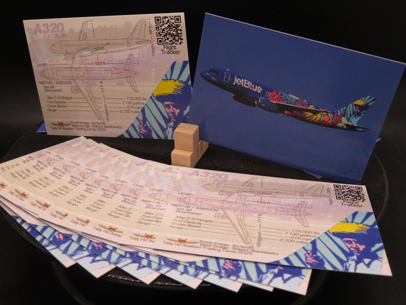 Jetblue Airways Airbus A320 Set of 25 Aviation Trading Cards - 2.5"x 3. ...
