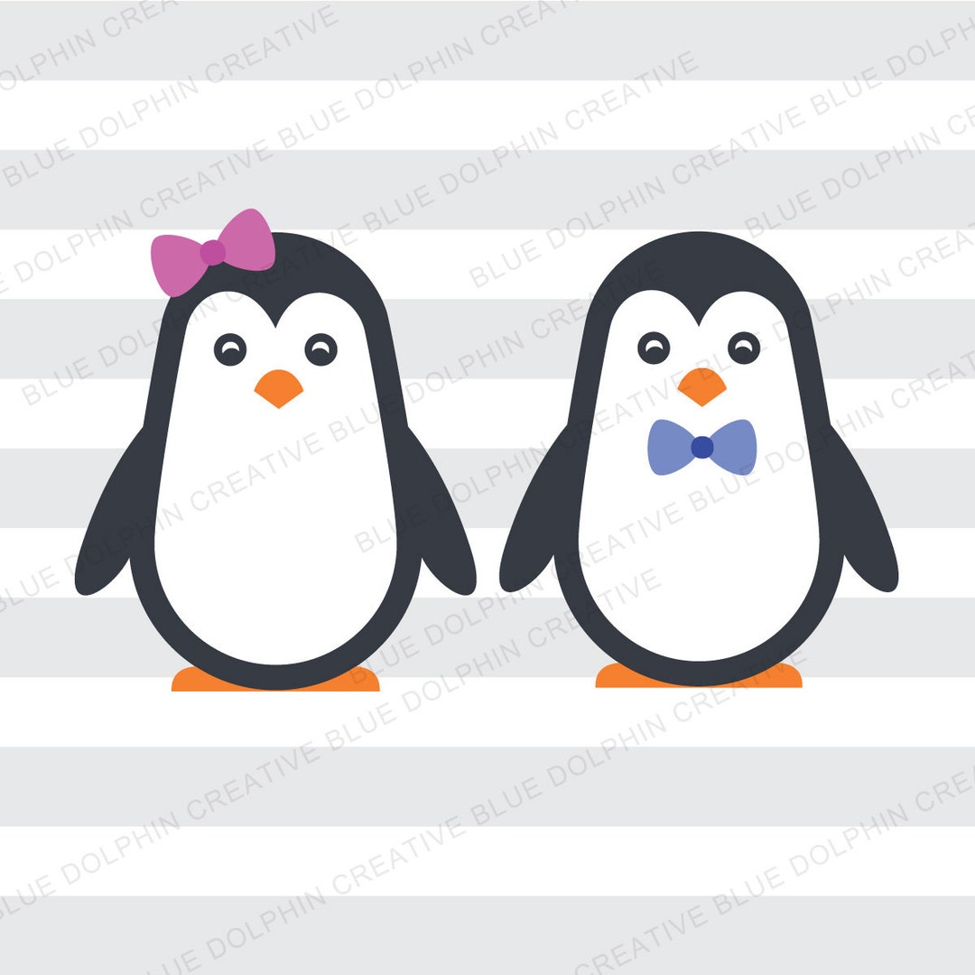 Boy and Girl Penguins SVG DXF Png Pdf Jpg Ai / Penguin Cut - Etsy