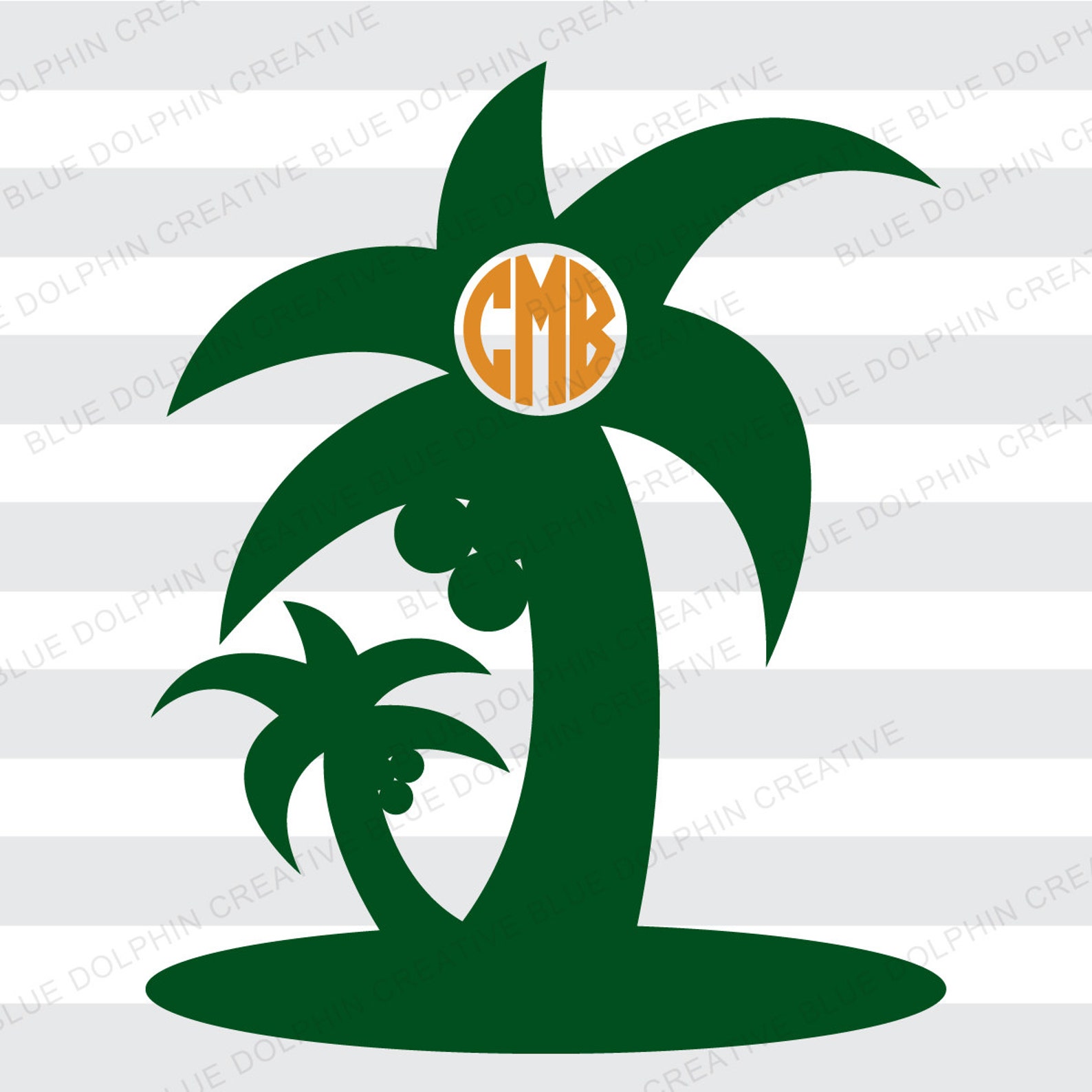 Palm Tree Monogram Frame SVG PNG / Cricut / Silhouette / | Etsy