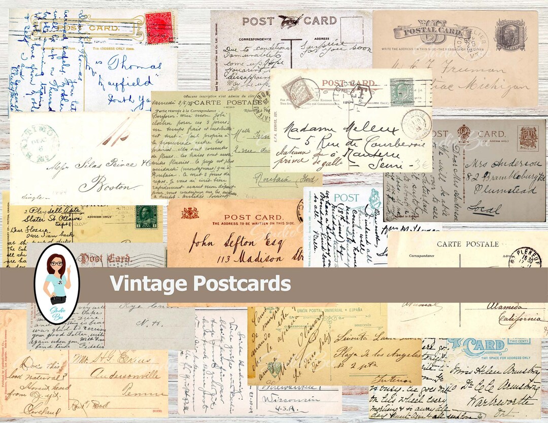 DIGITAL Handwritten Vintage Postcard Printable | Junk Journal ...